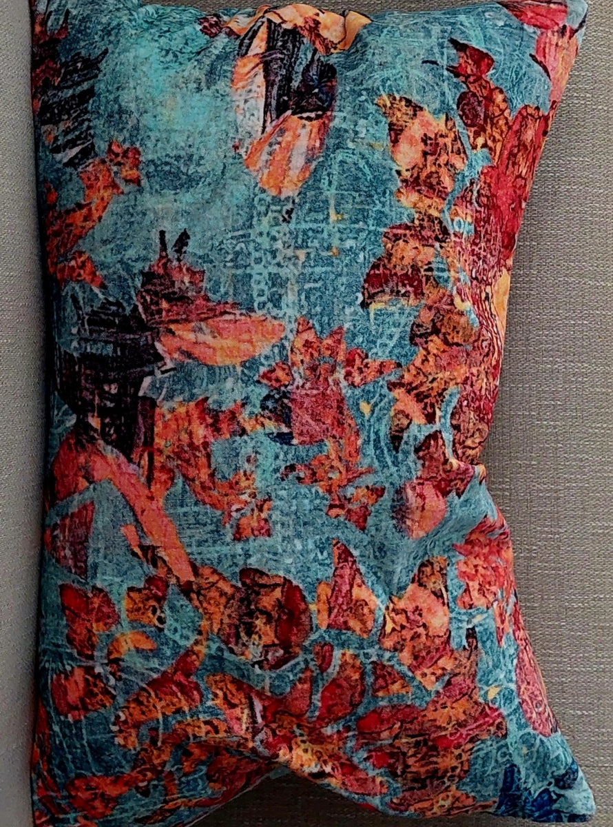 Tropical Print Cotton Velvet Mary Cushion 60 x 40cm – Scape Interiors
